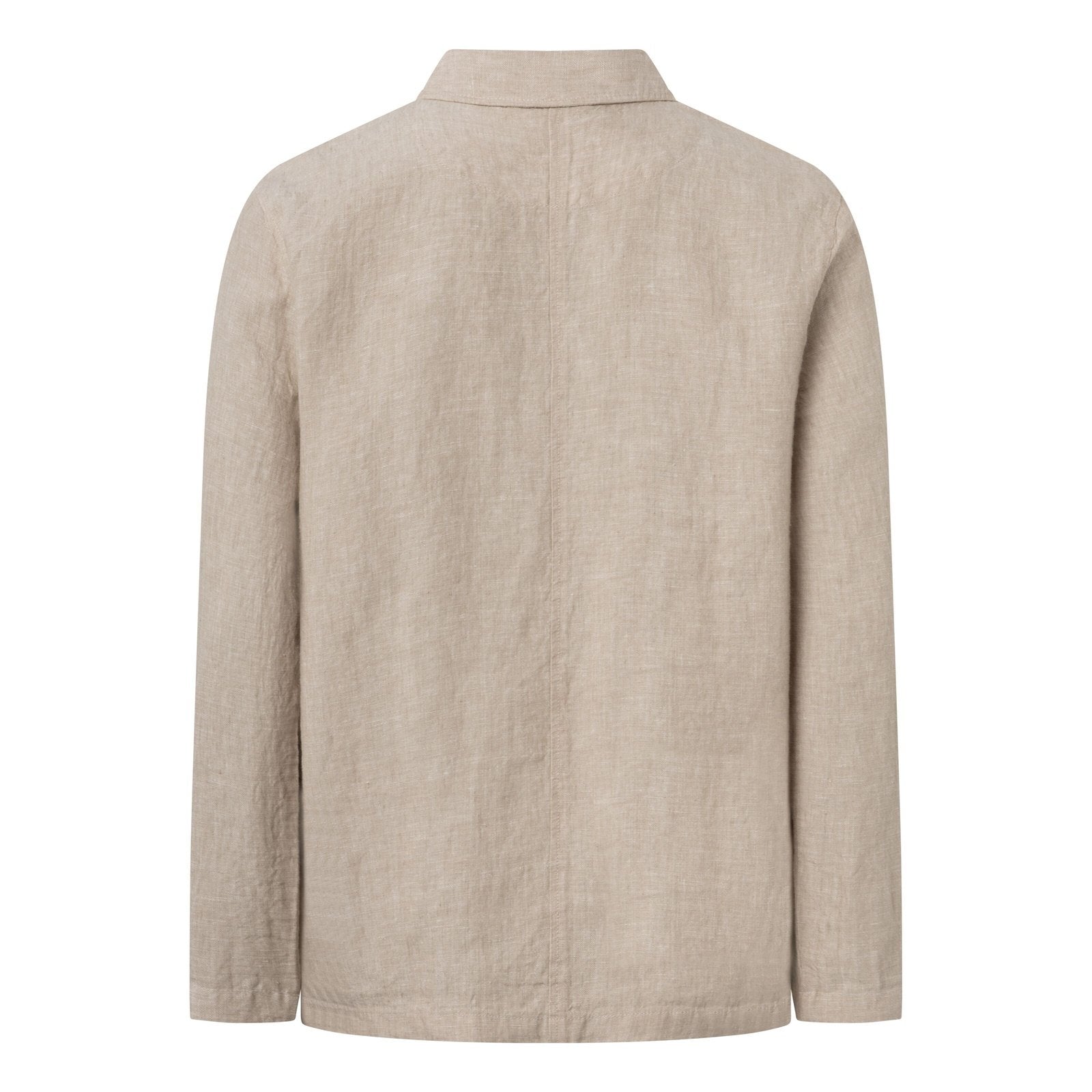 Knowledge Cotton Apparel M Linen Overshirt Light Feather Gray