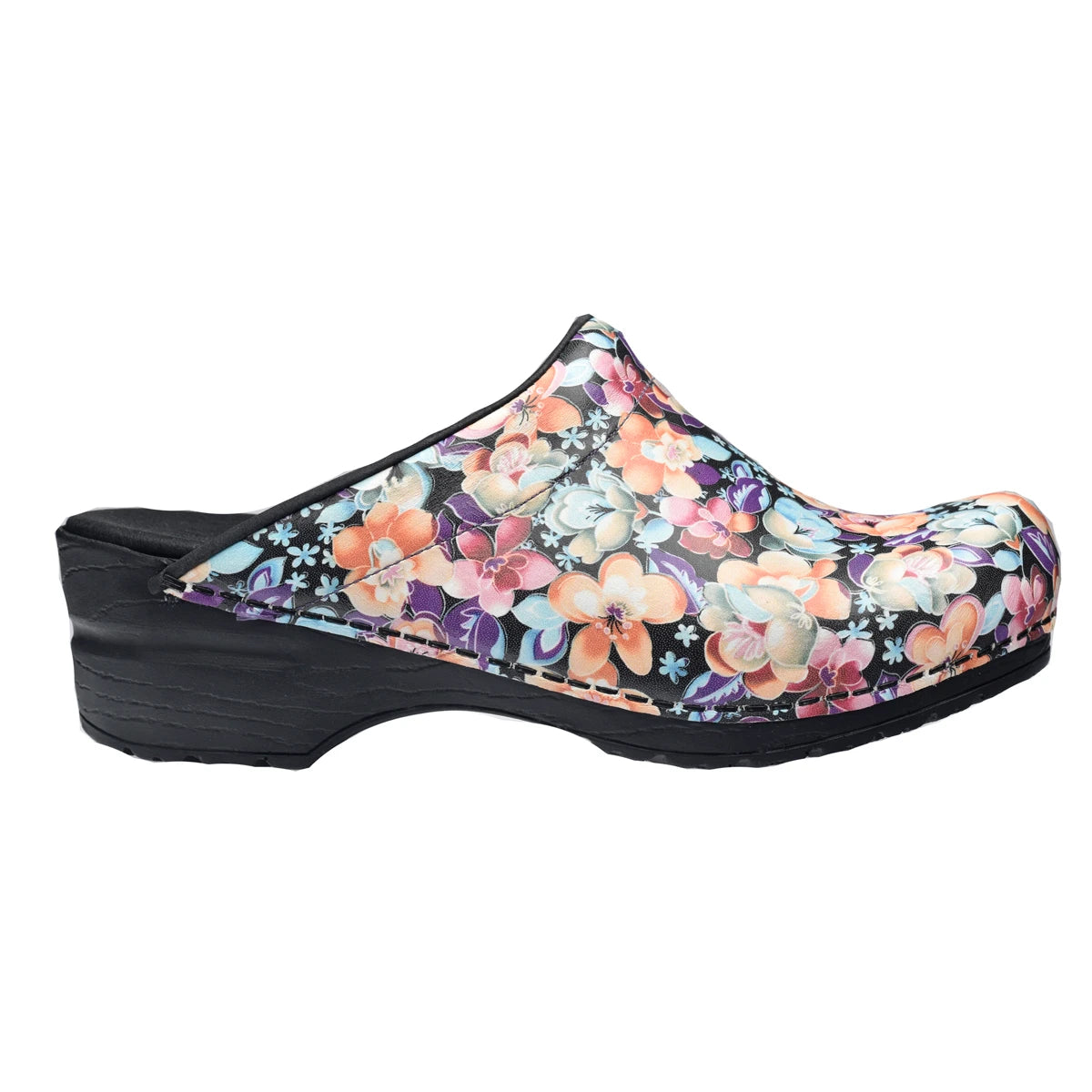 Sanita W Inalo Open Printed PU Leather Træsko Salmon