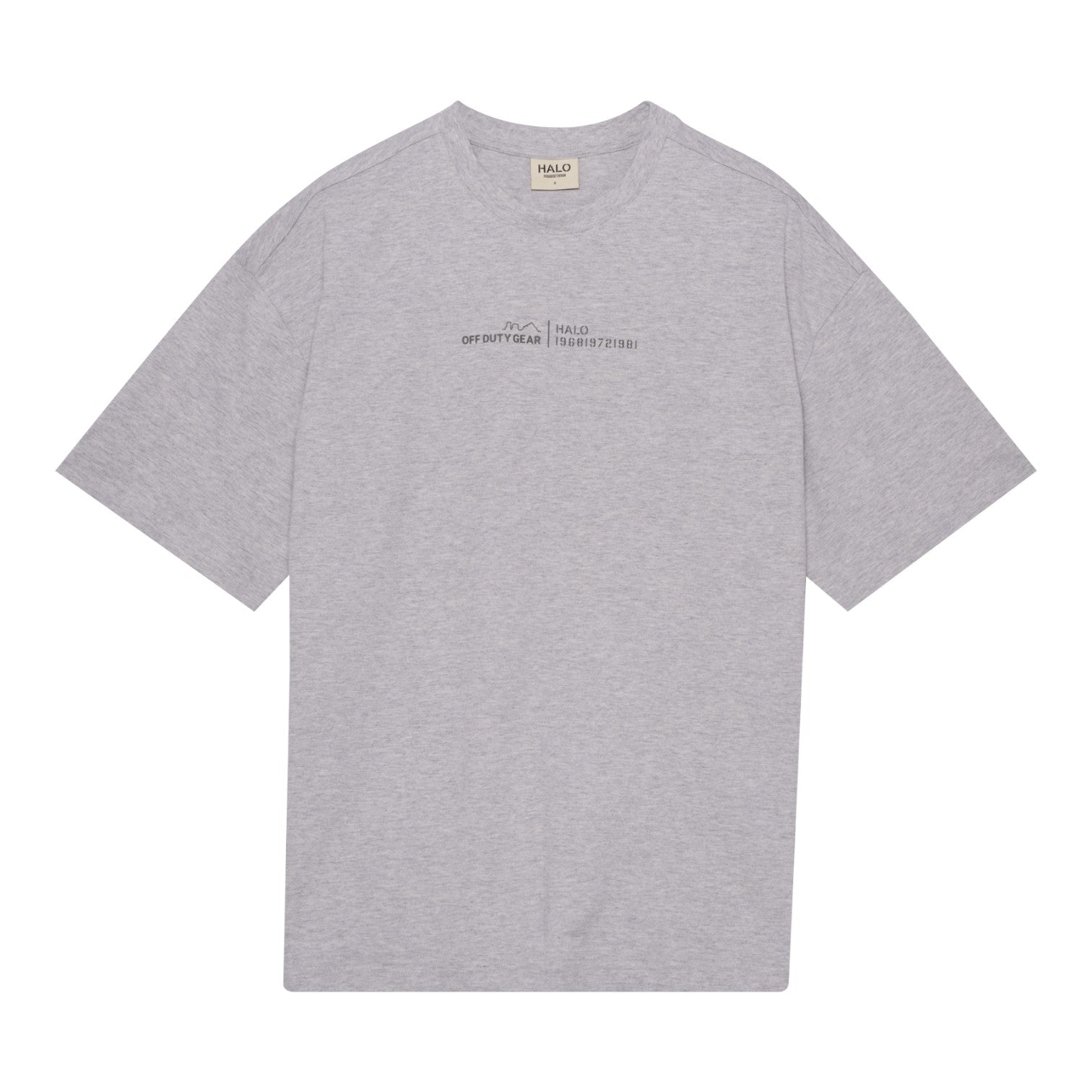 Halo U Graphic Boxy T-Shirt Light Grey Melange