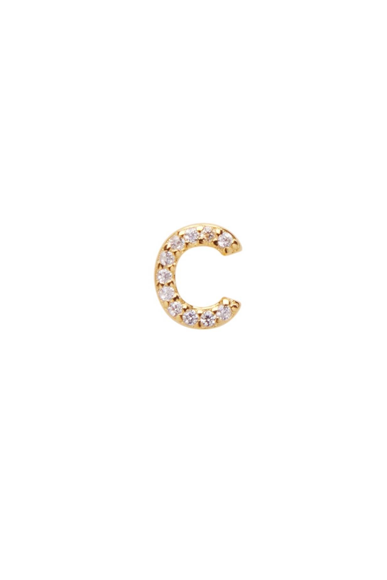 Pico Alphabet Crystal Stud ''C'' FG