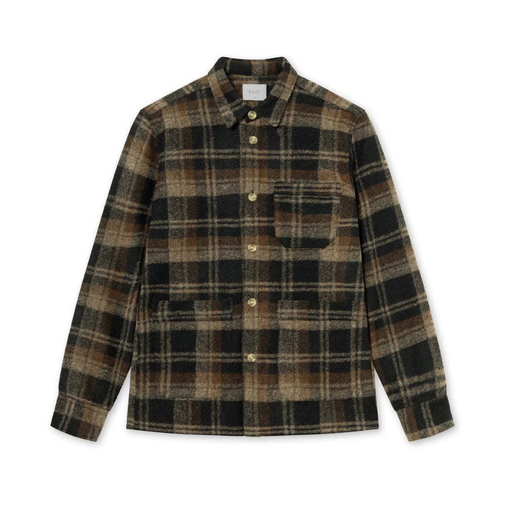 Forét M Ivy Wool Overshirt Ternet Brun