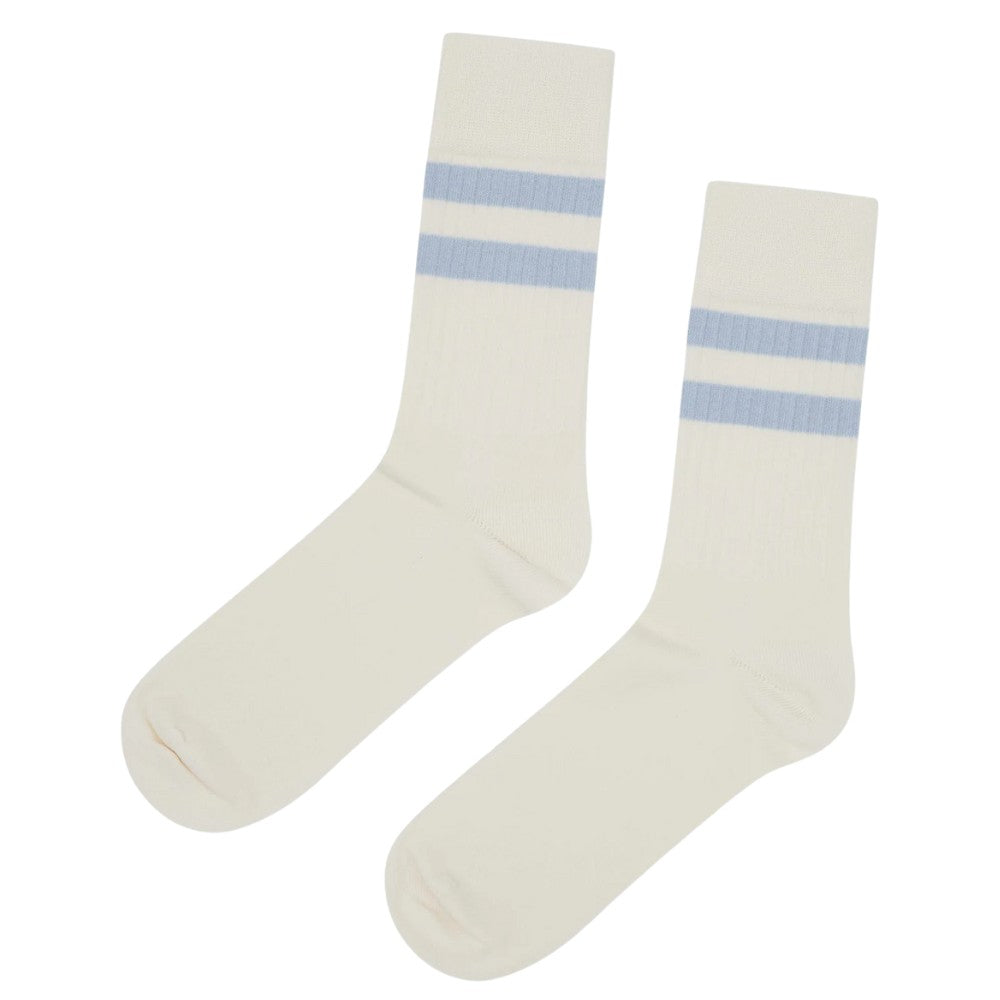 Klitmøller Collective U Retro Cotton Sock Cream/Light Blue