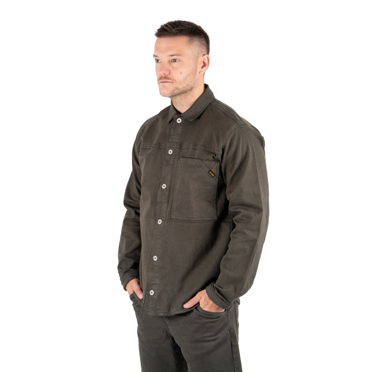 Marcus Gary Zip Overshirt Skjorte Olive Green