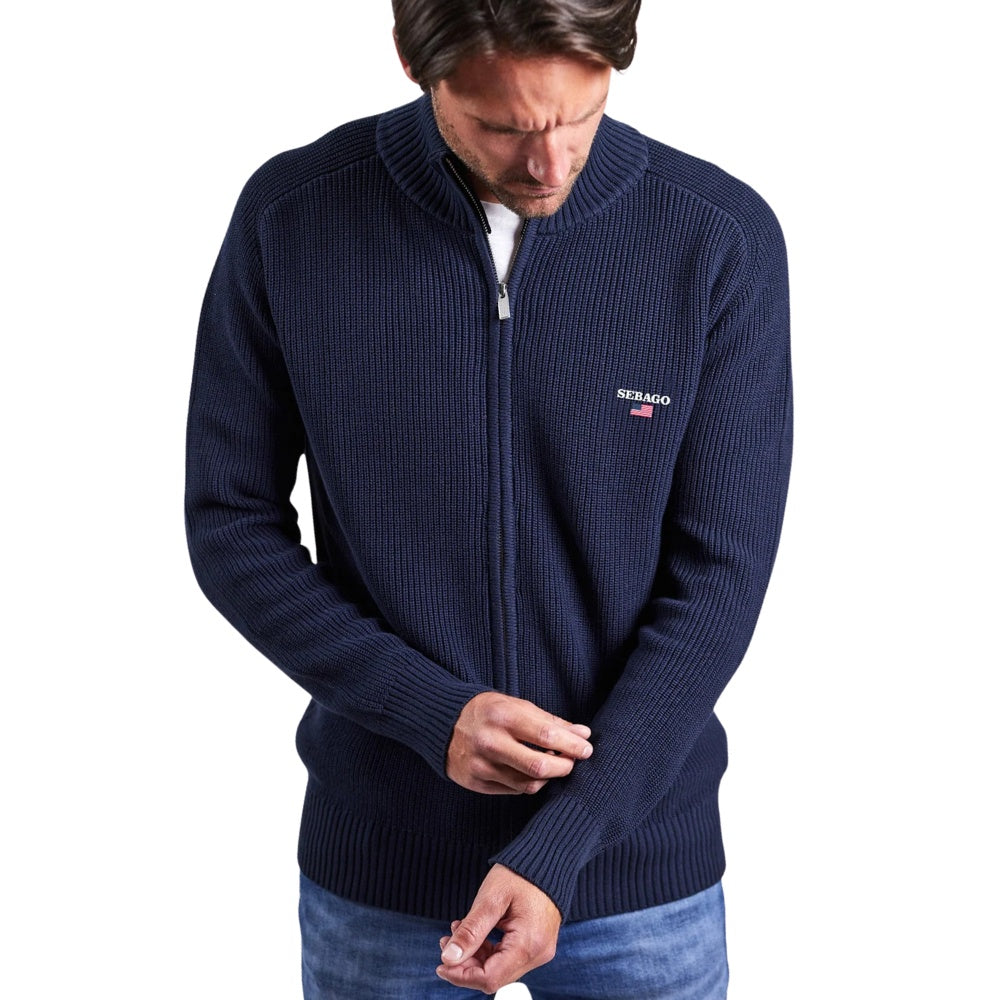 Sebago M Full Zip Cardigan Navy
