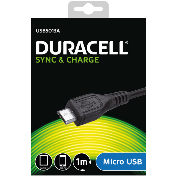 Duracell USB til Micro USB-kabel sort