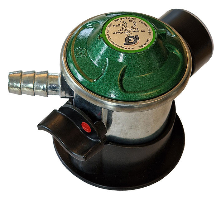 Gas regulator Jumbo click on med manometer og slangestuds