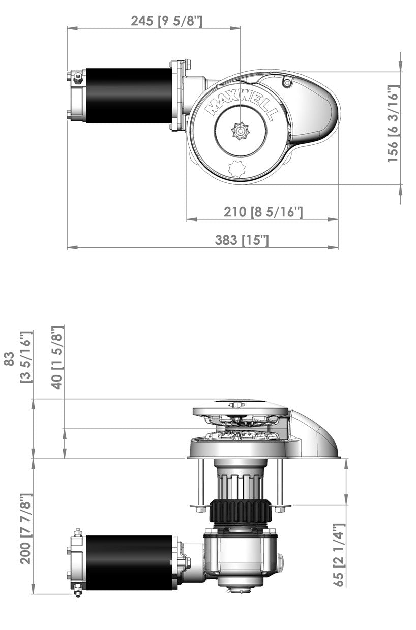 Maxwell Ankerspil RC8-6 - 12V - 6mm kæde - 600 Watt - Til både op til