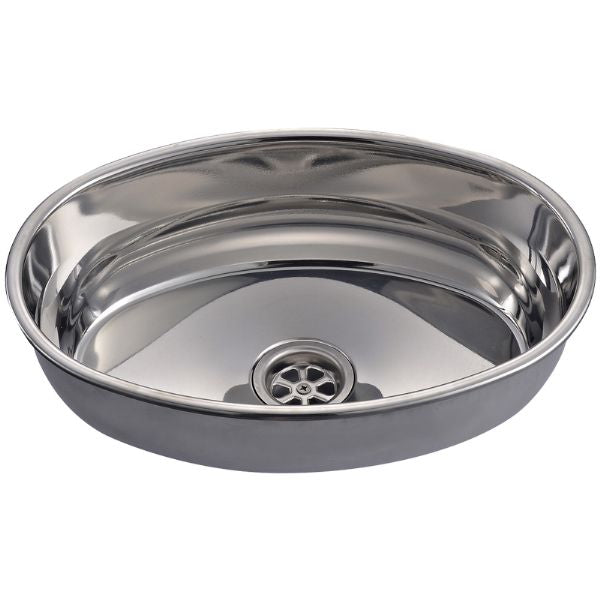 Vask oval rustfri