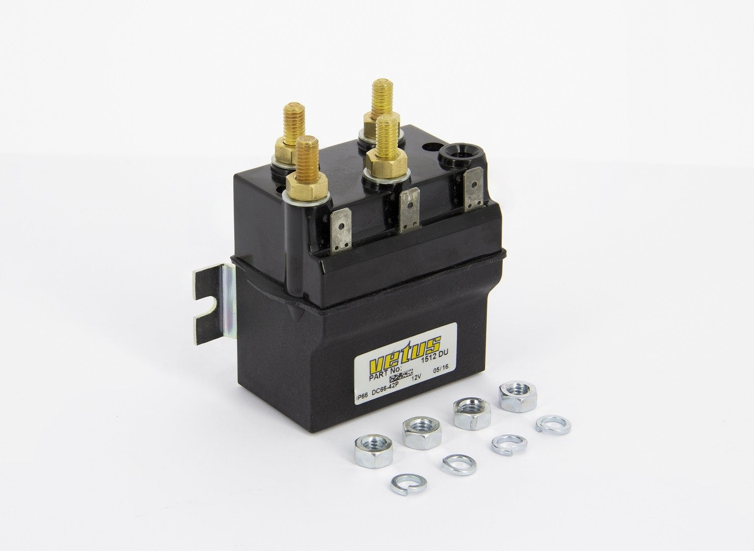 VETUS dobbelt tænd/sluk relæ, 12 Volt/1500 Watt, M6 terminaler