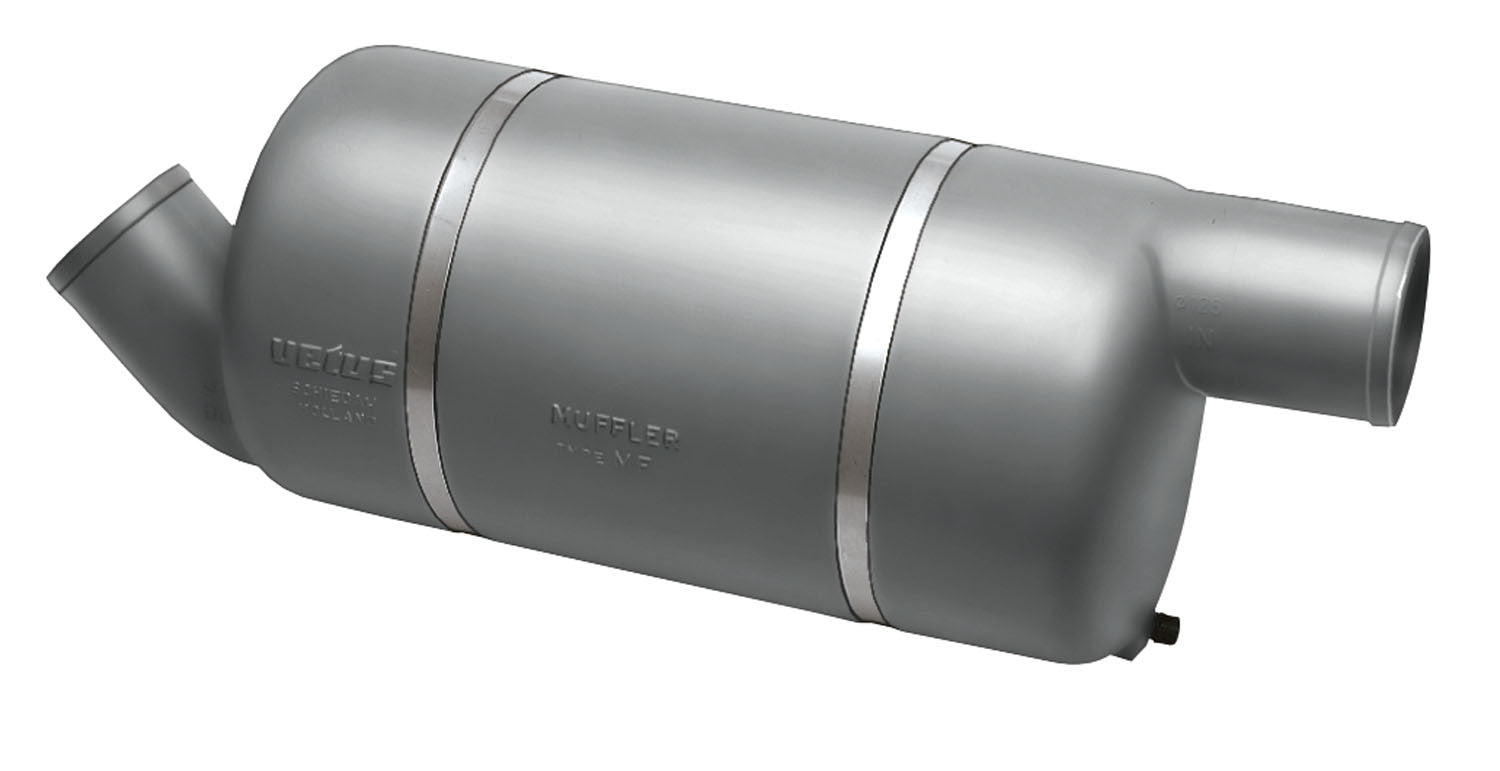 VETUS lyddæmper type MF, 150 mm, til højtydende fartøjer.