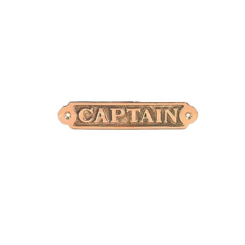Tekstskilt med teksten: "Captain"